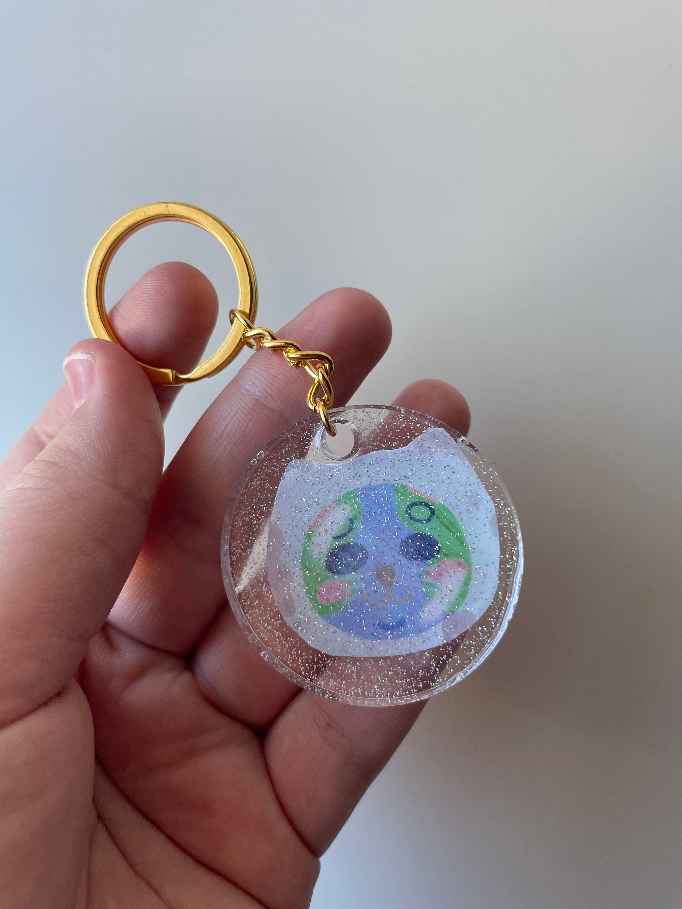Earth Kitty Sparkly Keychain (old Logo) - Etsy