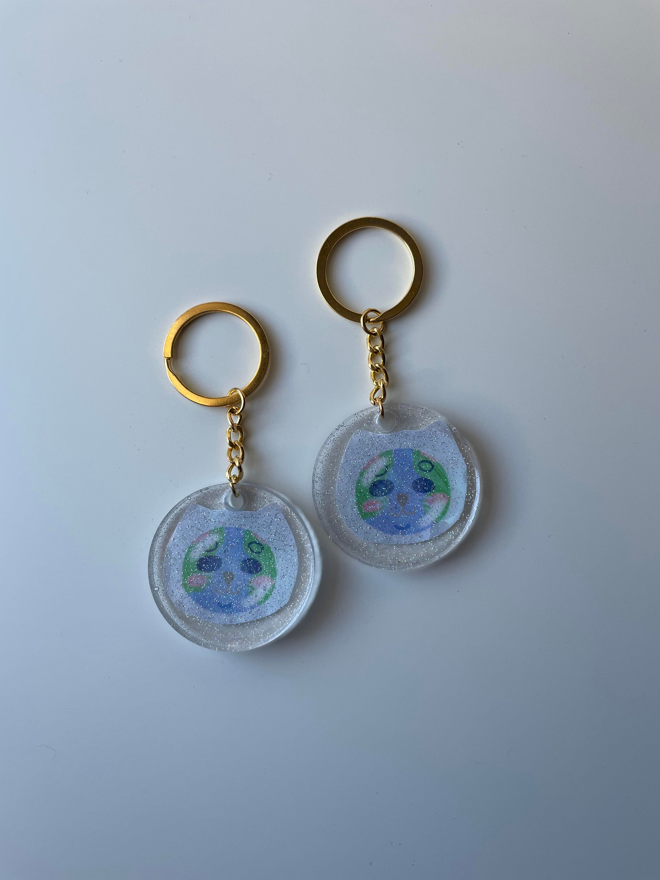 Earth Kitty Sparkly Keychain (old Logo) - Etsy