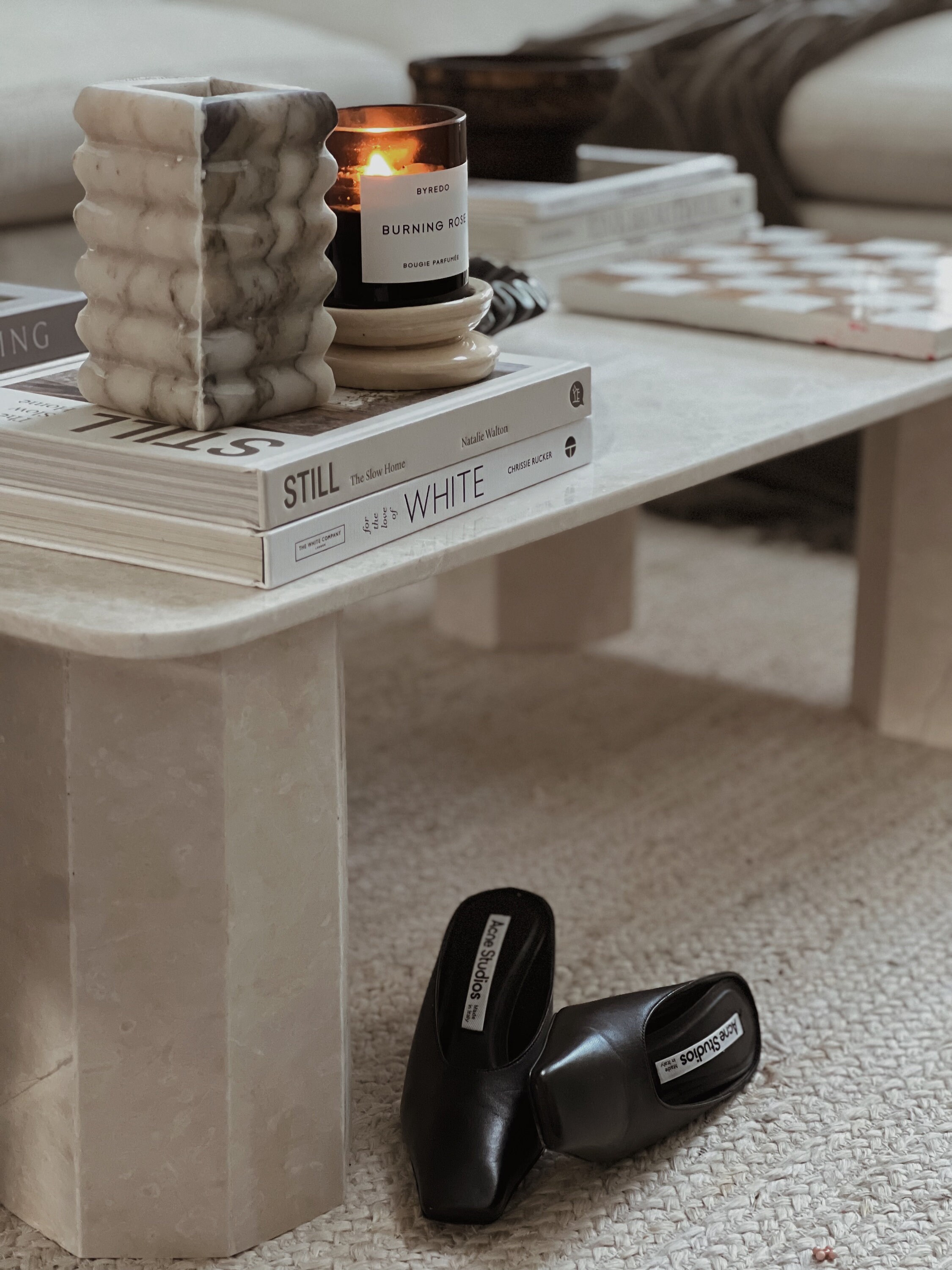 Marble Rounded Edge Rectangle Coffee Table With Hexagon Legs - Etsy