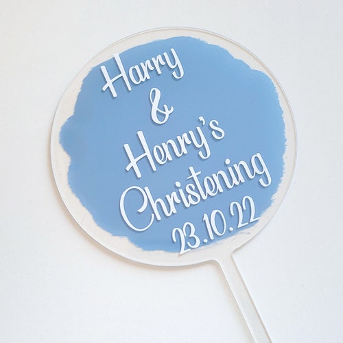 Personalised Baptism Cake Topper Acrylic Christening Cake - Etsy