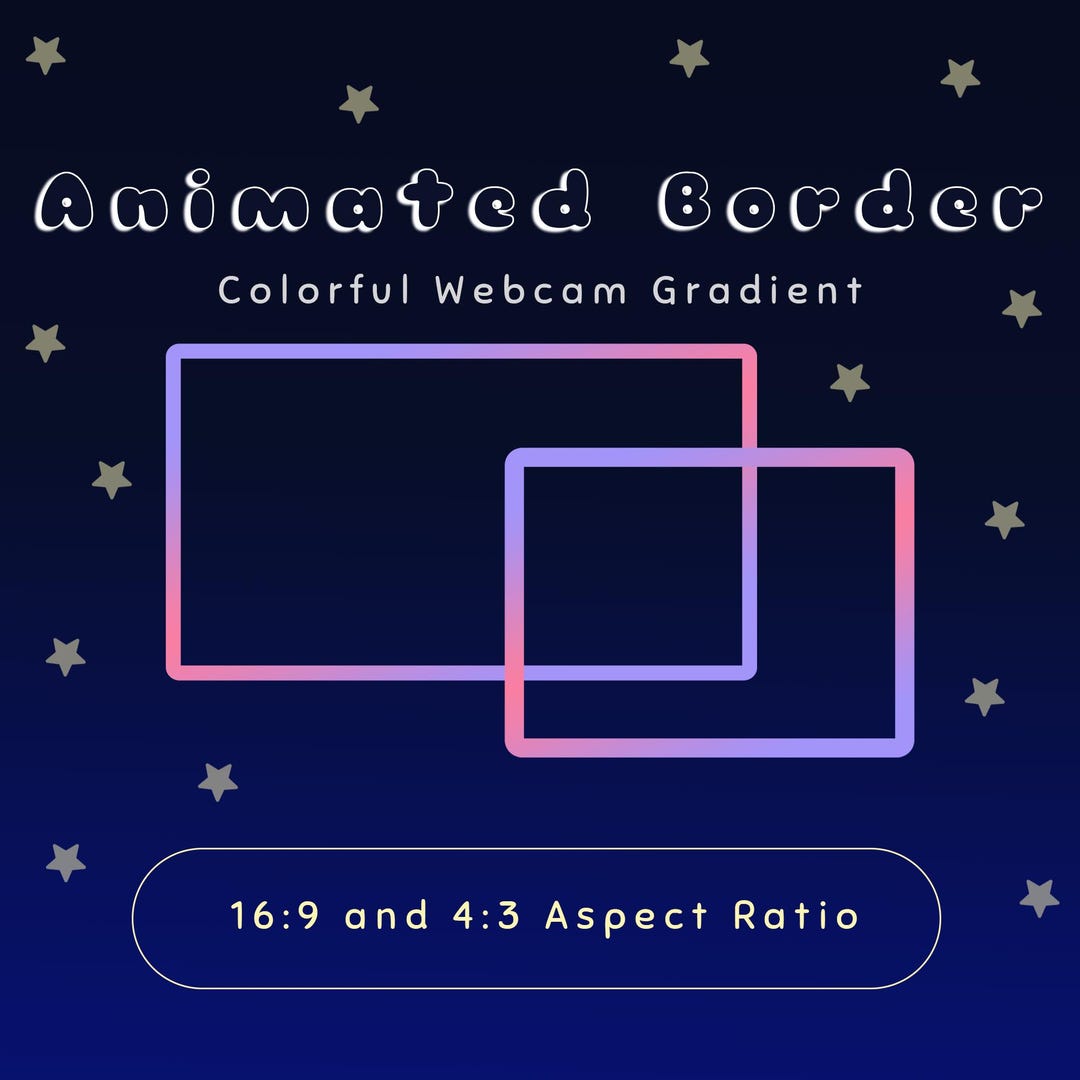 Animated Pastel Webcam Border - Pink & Purple Looping Frame for Streamers and Virtual Meetings ...