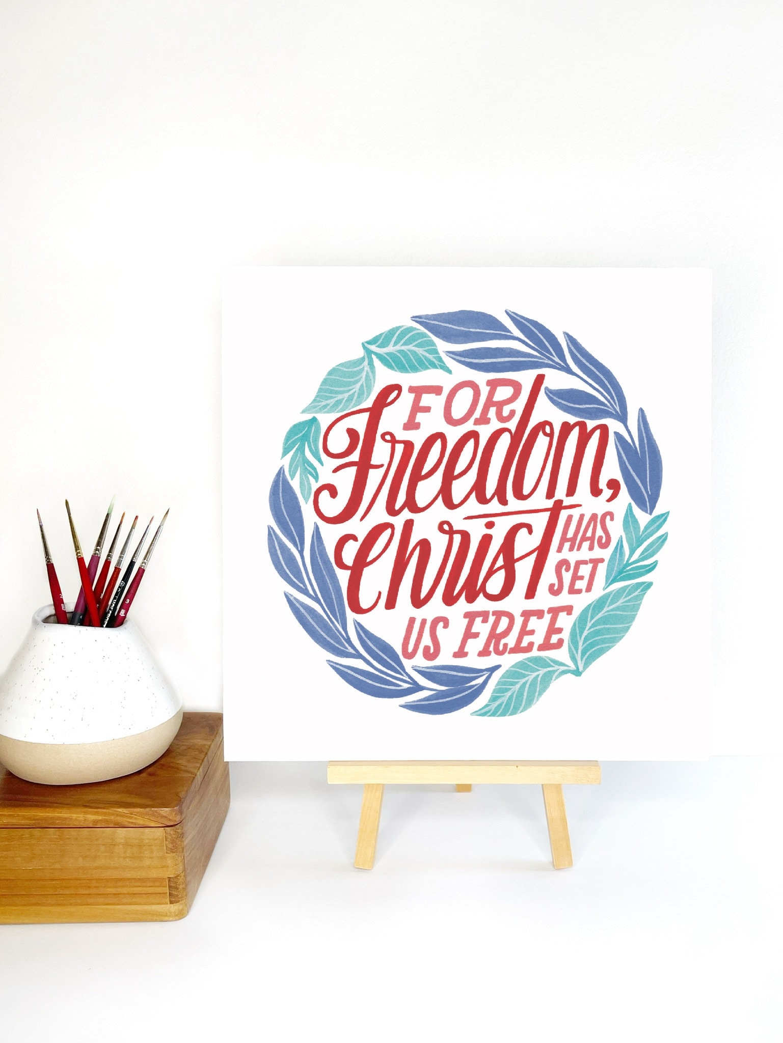 Bible Verse Calligraphy//christ Has Set Us Free Galations - Etsy