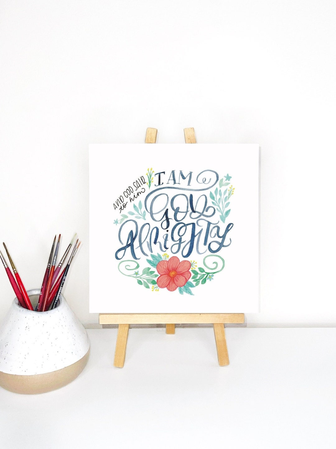 Bible Verse Calligraphy//god Almighty, Genesis 35:11, 8x8//christian ...