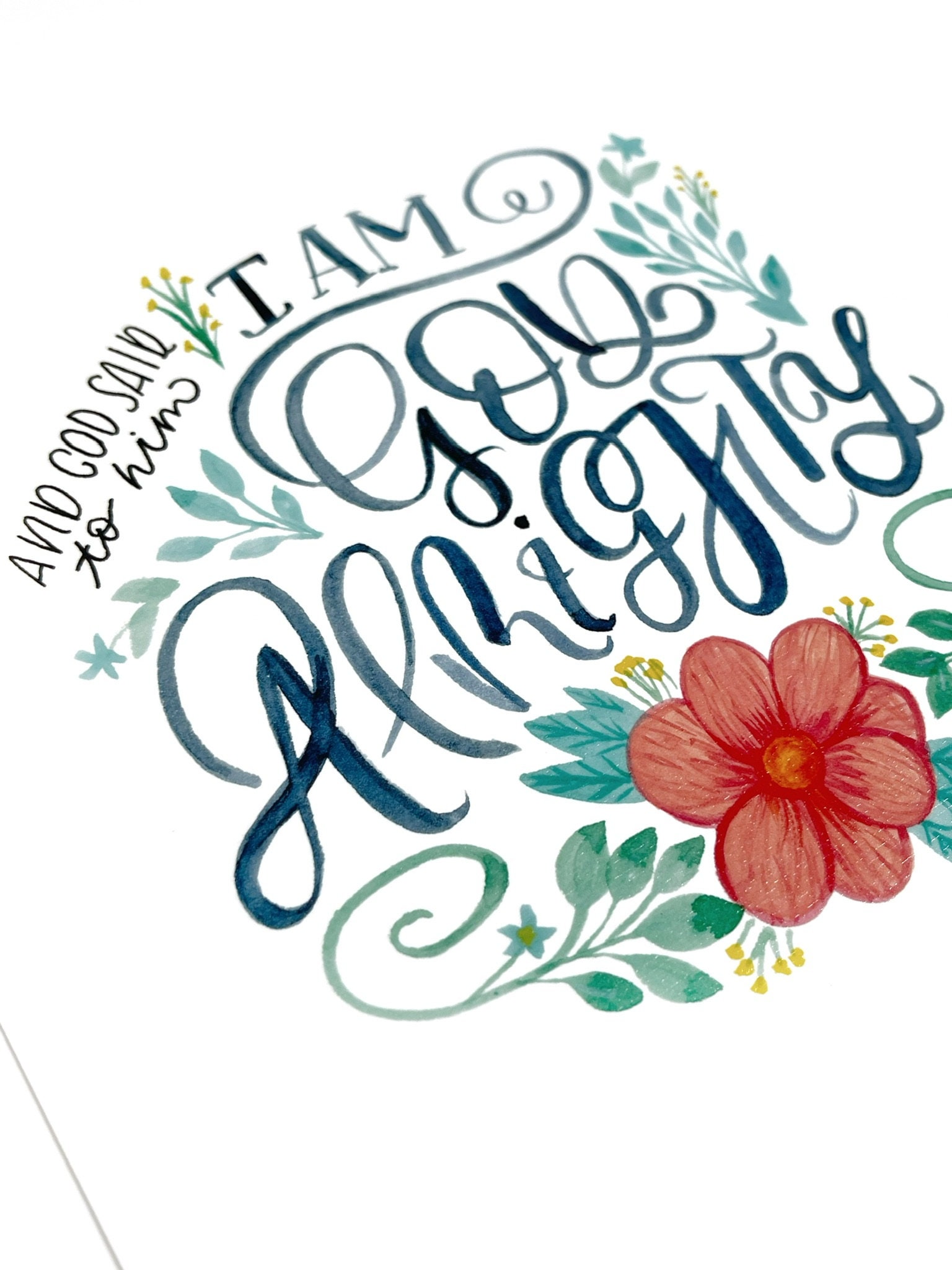 Bible Verse Calligraphy//god Almighty, Genesis 35:11, 8x8//christian ...