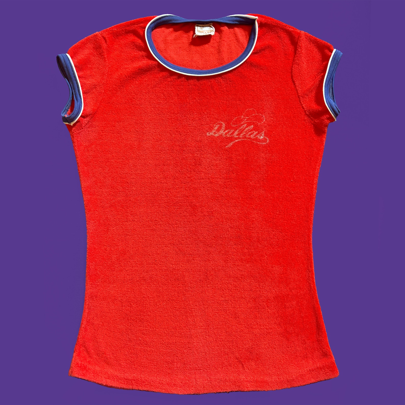 Vintage 1970s Tourist Destination T Shirt Dallas Terrycloth Towelling ...