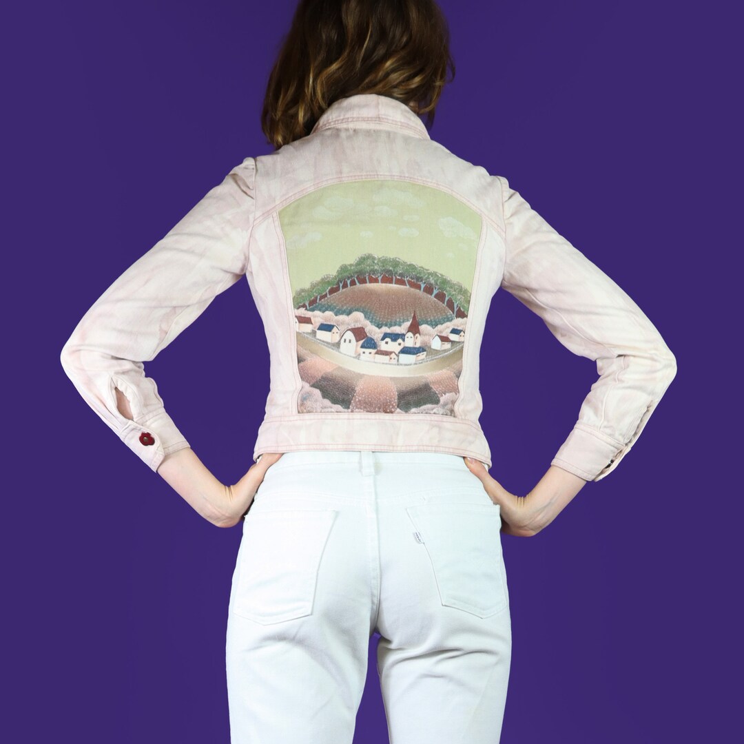 Vintage 1970s Roncelli Hand Painted Pink Denim Jacket - Etsy