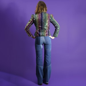 Vintage 1970s Marc Bolan Rainbow Sequin Peplum Jacket Glam Rock Biba ...