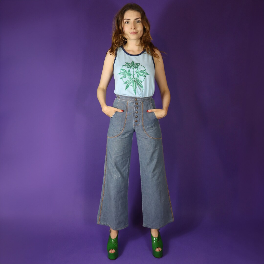 Vintage 1970s Inside Out Denim Flares - Etsy
