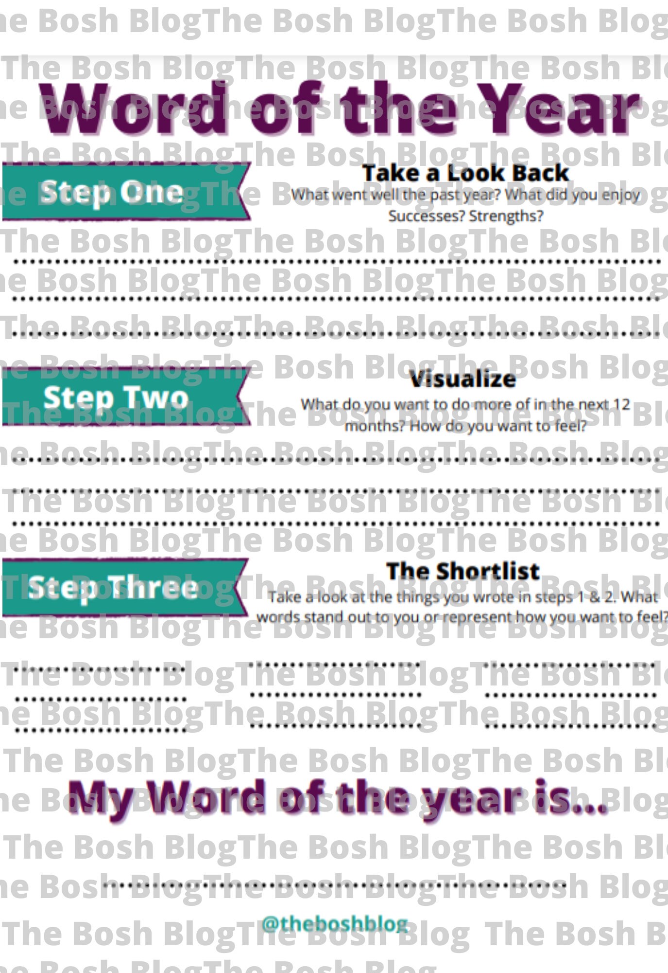 WORD of the YEAR PRINTABLE | Word of the Year Worksheet | Goal Setting ...