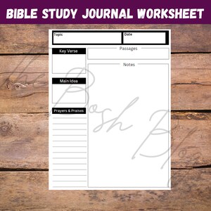 BIBLE STUDY Journal Printable | Bible Study Notes Worksheet | Sermon ...