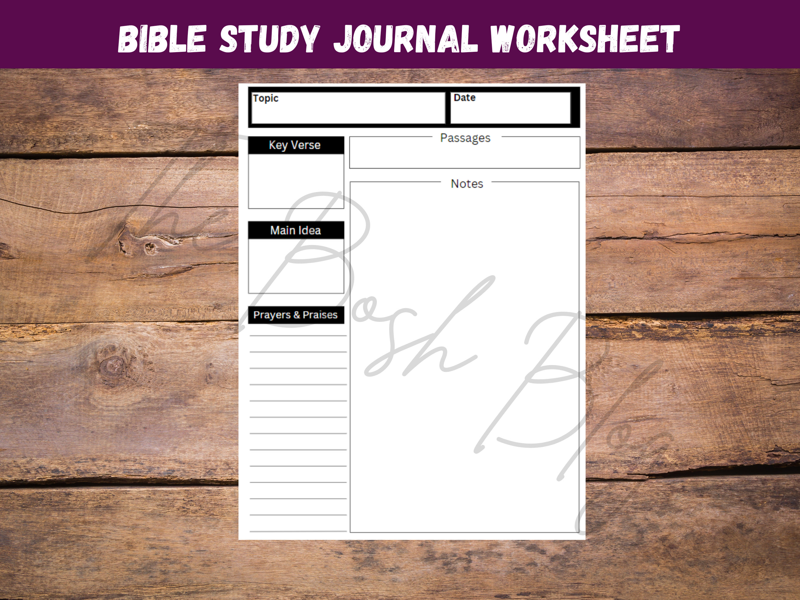 BIBLE STUDY Journal Printable | Bible Study Notes Worksheet | Sermon ...