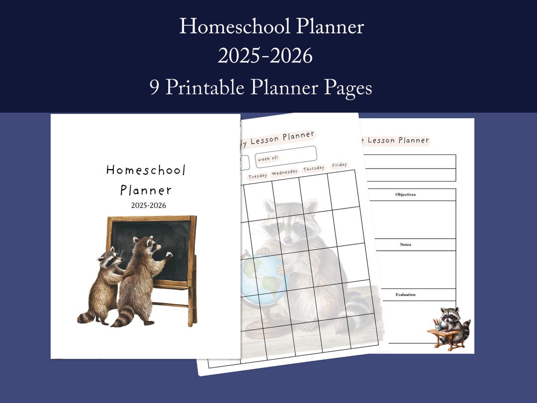 Homeschool Planner Printable, Daily & Weekly Lesson Plan Pages, Cute ...
