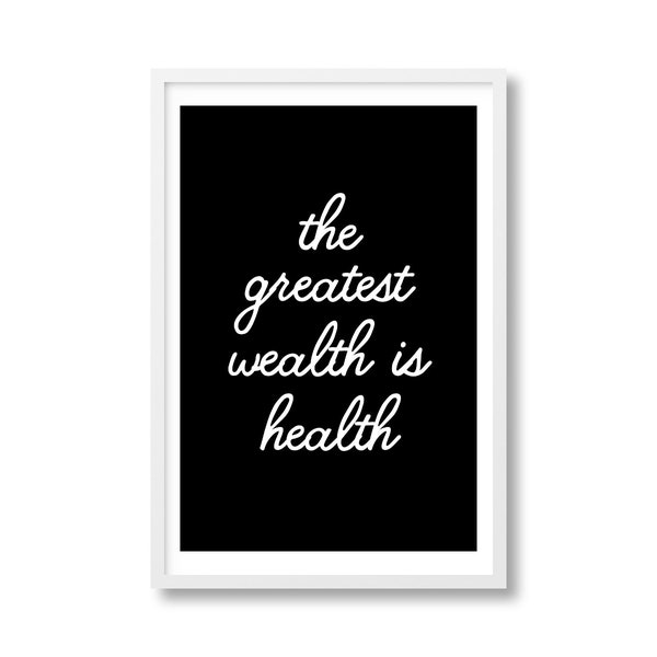 Health is Wealth Poster - Etsy