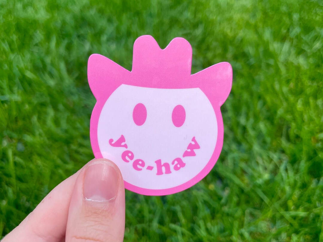 Yee Haw Smiley Face Pink - Etsy