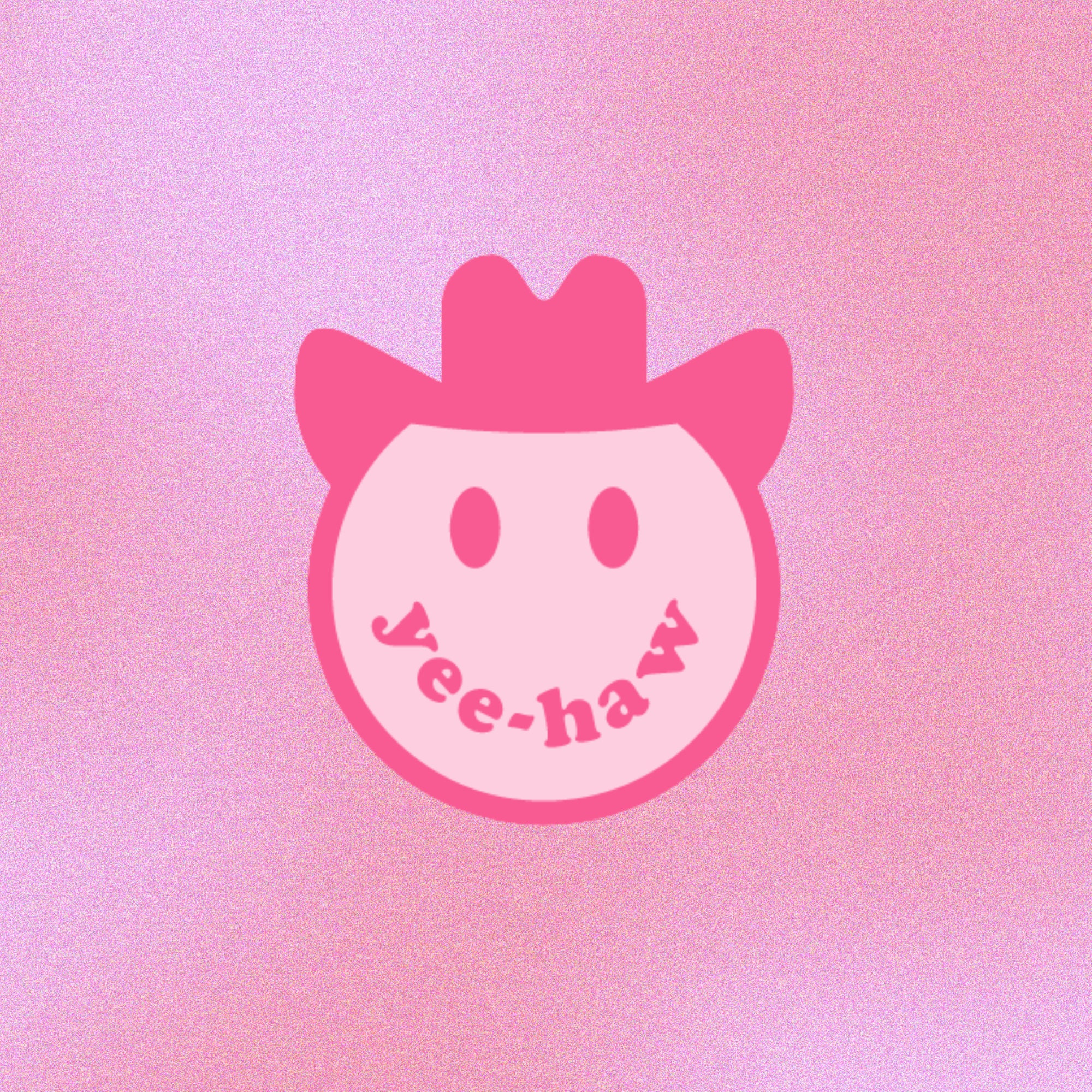 Yee Haw Smiley Face Pink - Etsy