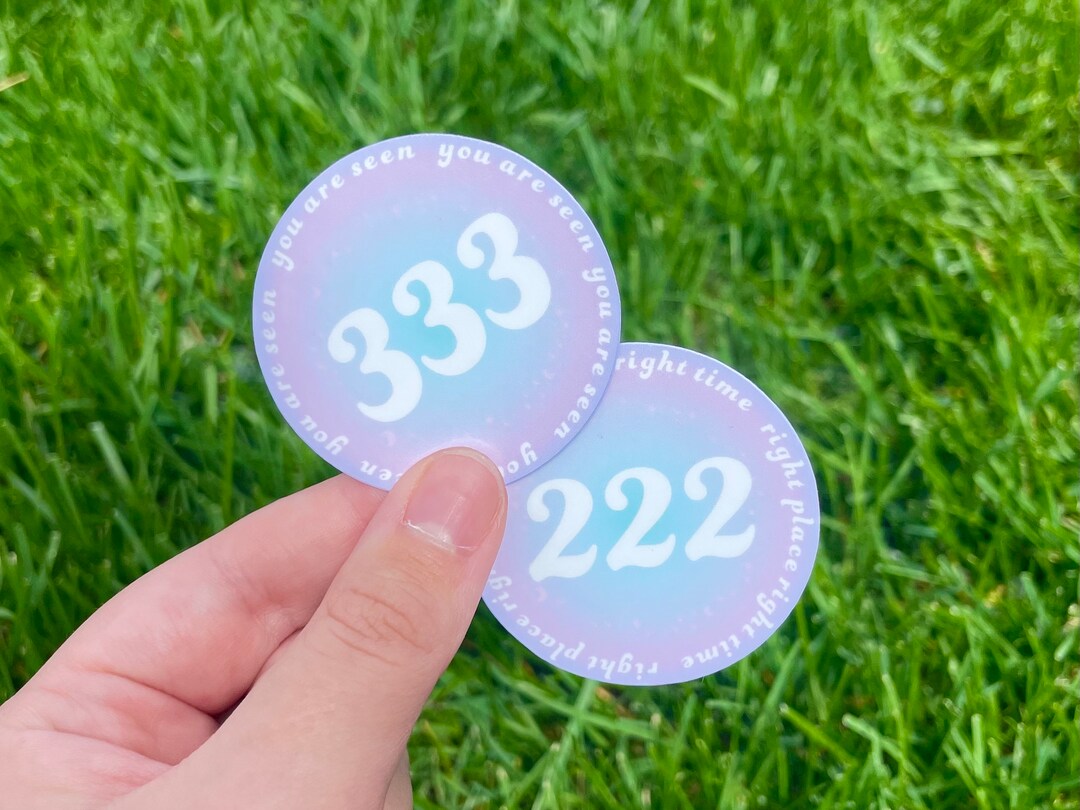 Angel Number Manifest Sticker Handmade, Circle, Pink, Blue, Purple, 111 ...
