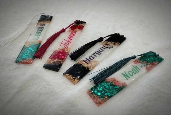 Marque-pages en résine époxy personnalisable avec le prénom - Etsy France