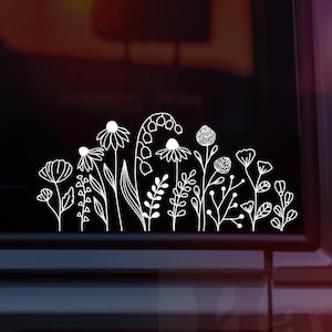 Wildflower Decal, Flower Decal, Window Decal, Car Window Decal, Kitchen ...