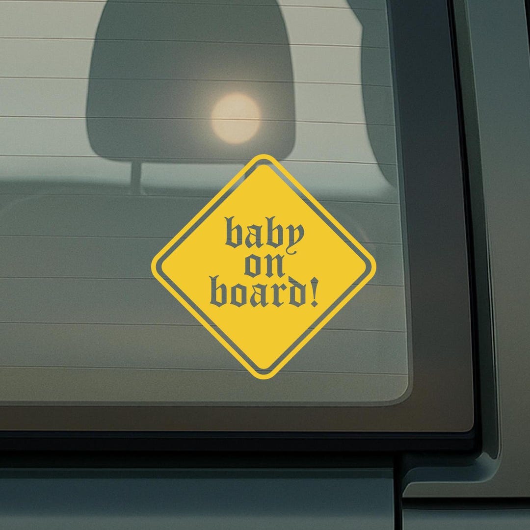 Baby on Board Warning Car Window Decal, Goth Baby, New Parent Gift ...