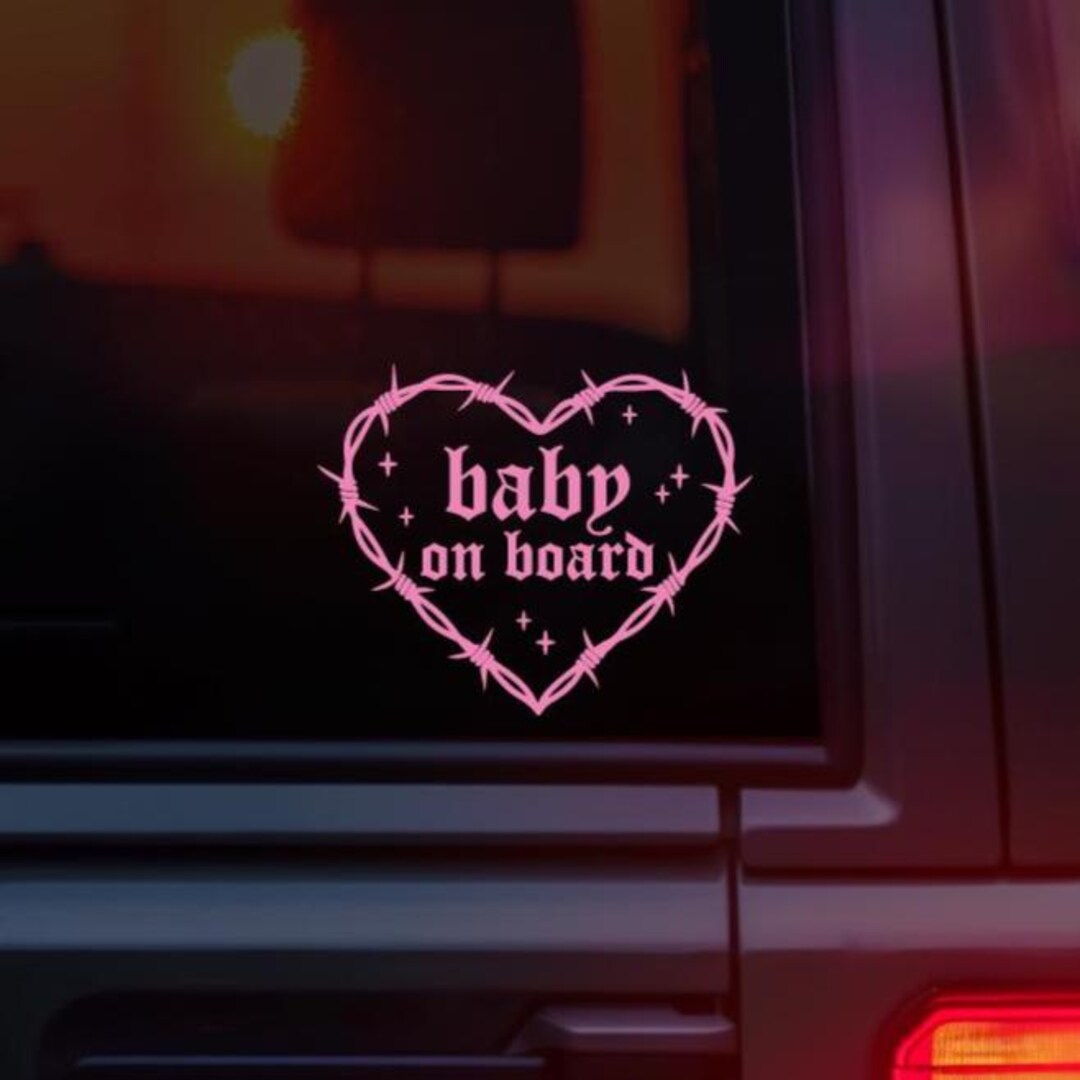 Baby on Board Warning Car Window Decal, Goth Baby, New Parent Gift ...