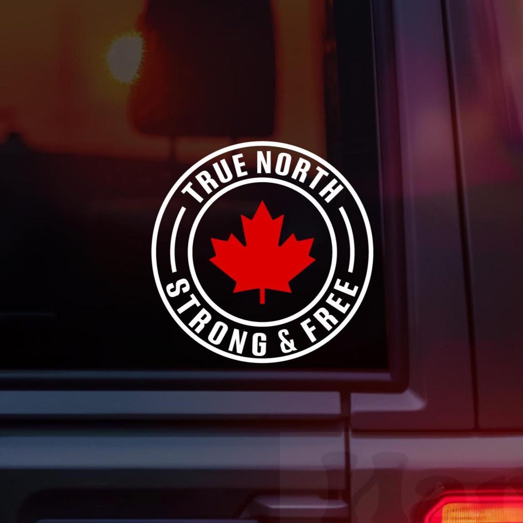 Canada Vinyl Car Decal, True North Strong and Free, Elbows up Bumper ...