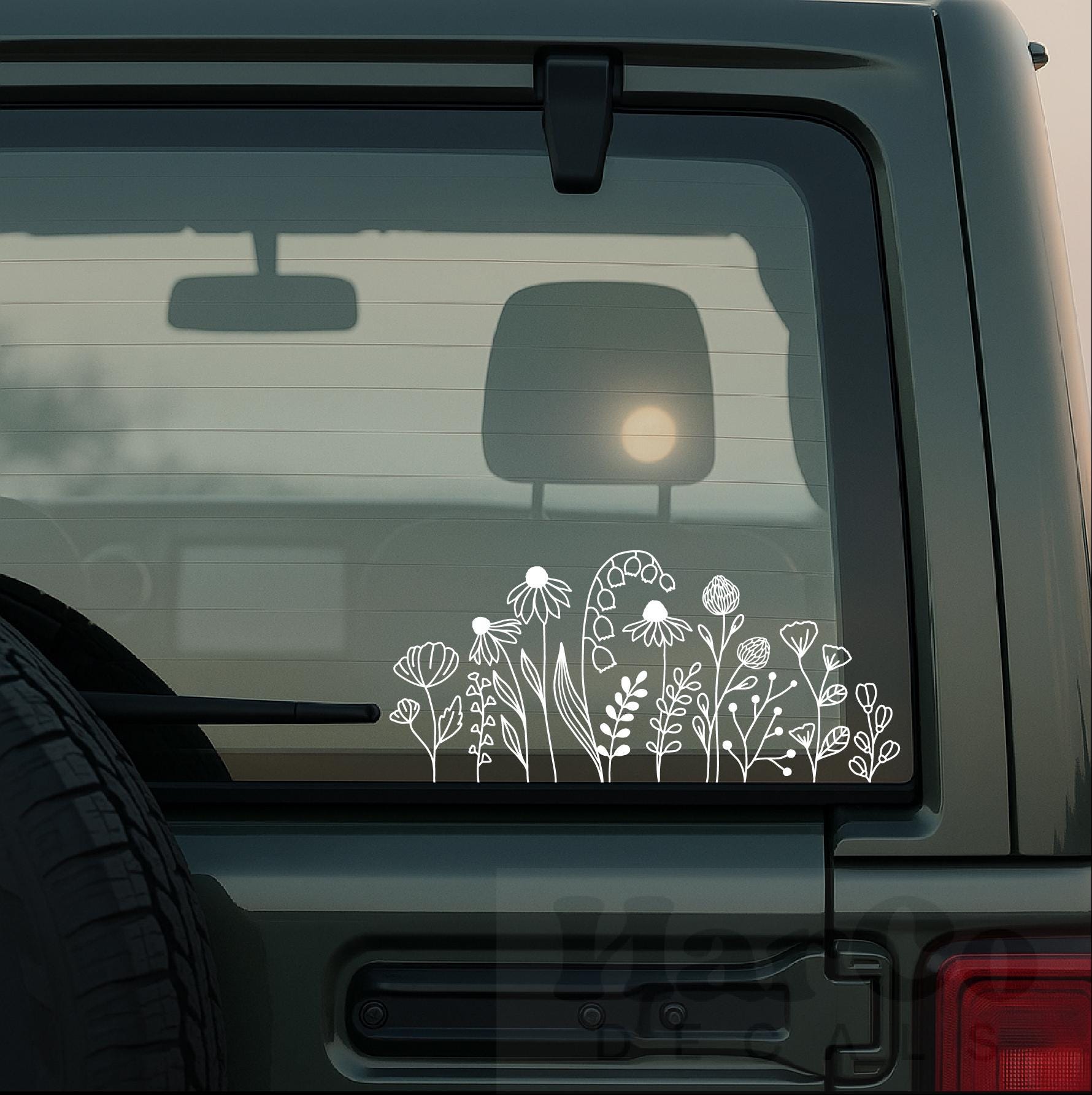 Wildflower Decal, Flower Decal, Window Decal, Car Window Decal, Kitchen ...