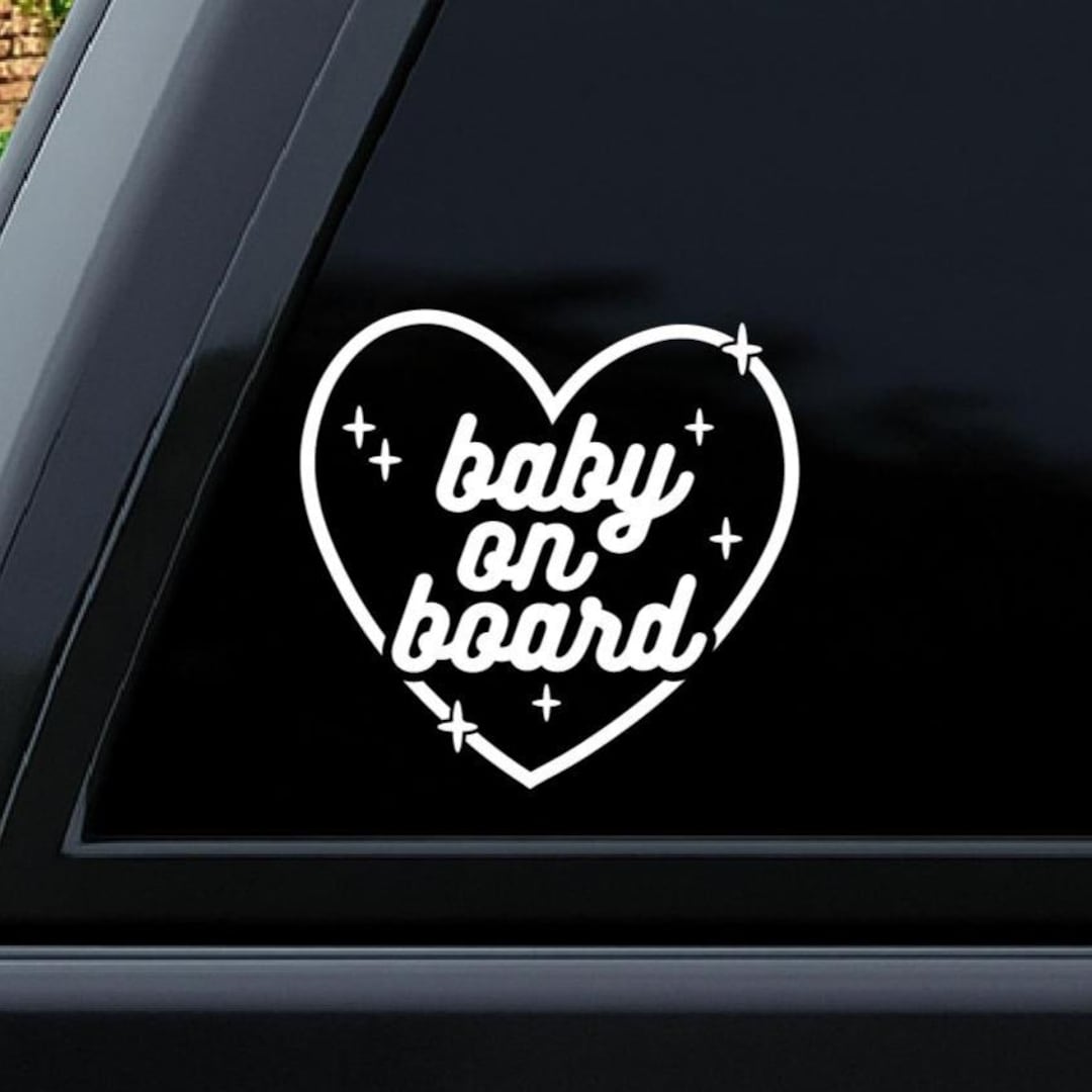 Baby on Board Heart Car Window Decal, Goth Baby, New Parent Gift Decal ...