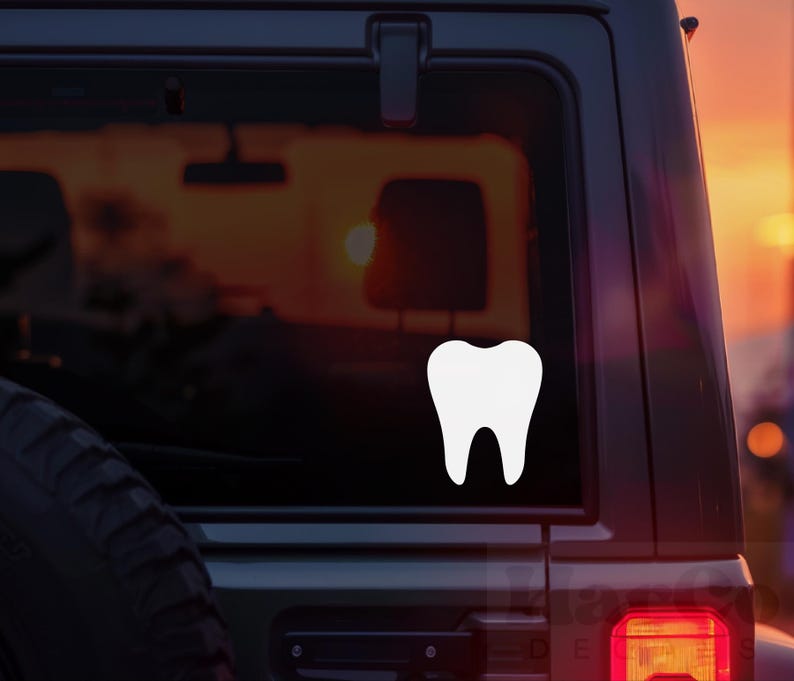 Tooth Vinyl Decal Bumper Sticker, Dental Hygienist Gift, Dental ...