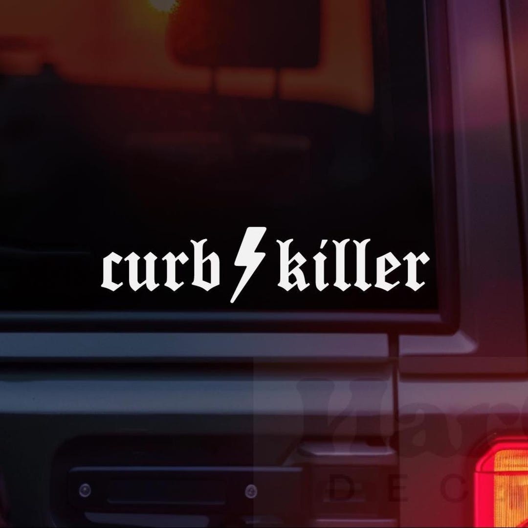 Curb Killer Vinyl Car Decal Sticker, Car Decals for Women, Goth Bumper ...
