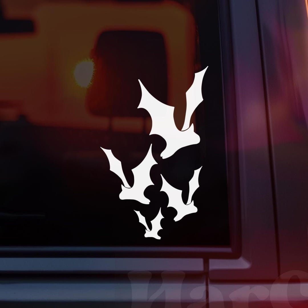 Flying Bats Car Decal, Spooky Bat Window Sticker, Goth Halloween Car ...