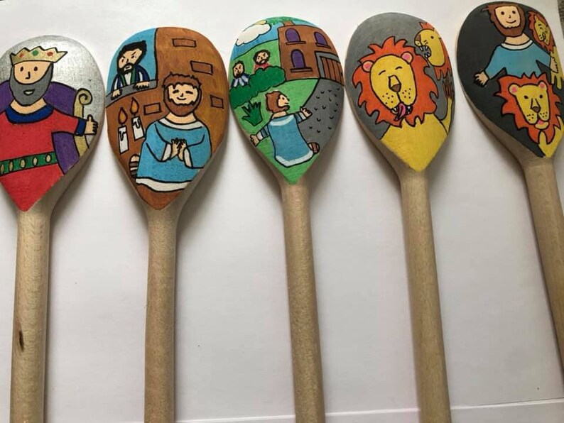 Daniel and the Lions Den Story Spoons, Story Spoons, Bible Story Spoons ...