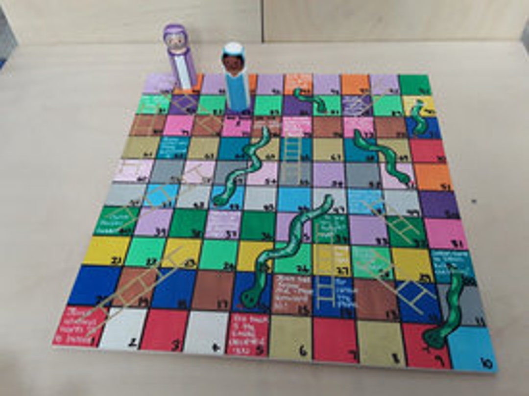 Bible Snakes and Ladders Wooden Handmade Peg Doll Game - Etsy
