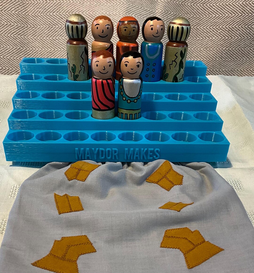 Samson Bible Story Peg Doll Set, Comes With Themed Handmade Bag ...