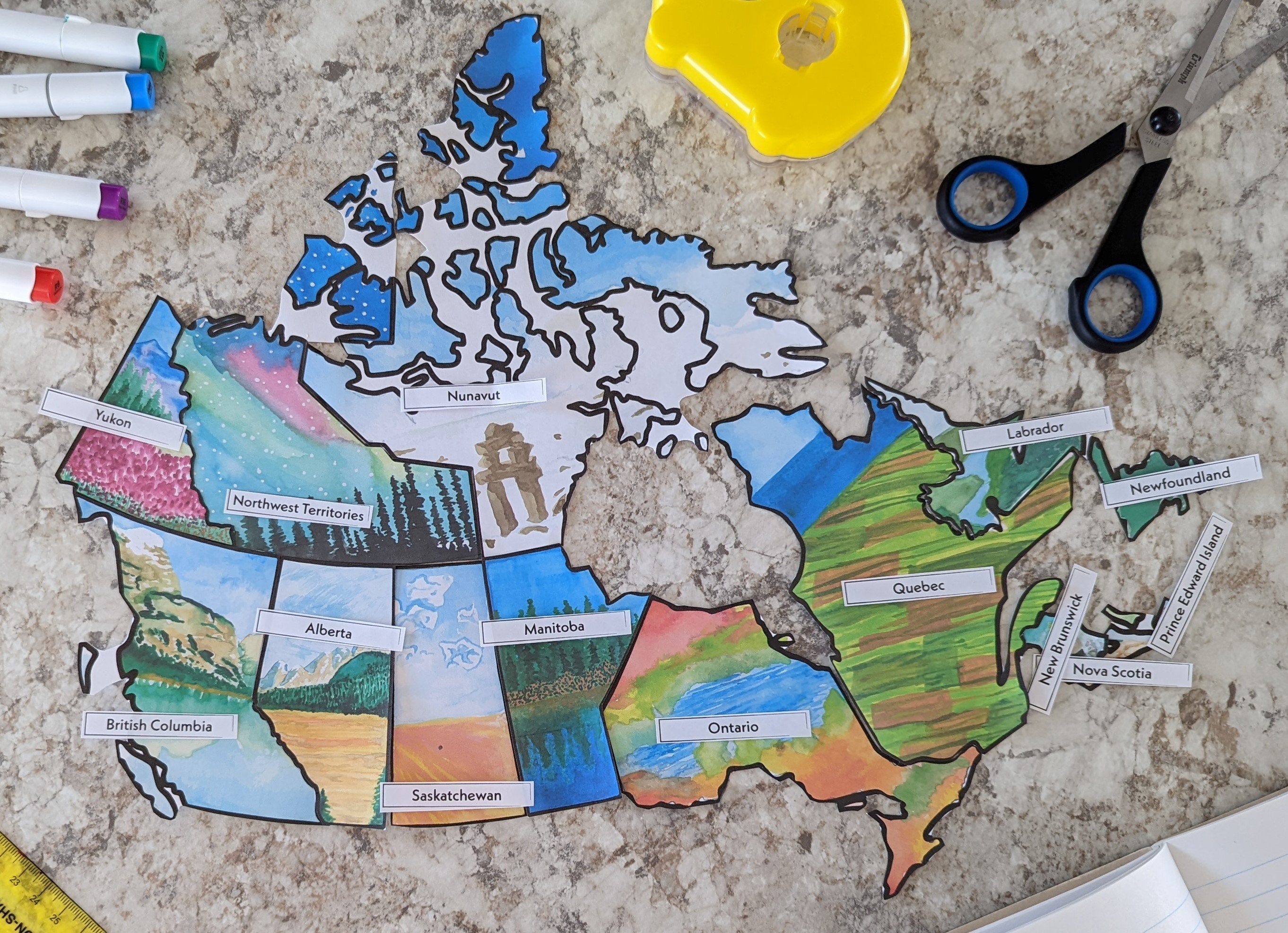 Canadian Geography Canada Provinces Matching Homeschool Exercise - Etsy ...