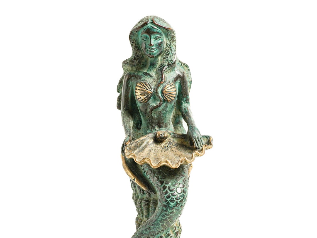 Mermaid Bronze Statue 10.5 Inch / 26 Cm, Mermaid Sculpture, Mermaid ...