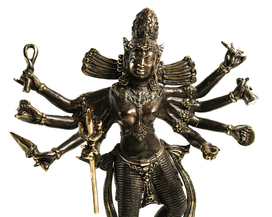 Mahakali Statue 12 Inch / 30 Cm, Hindu God Figurine , Bronze Kali ...