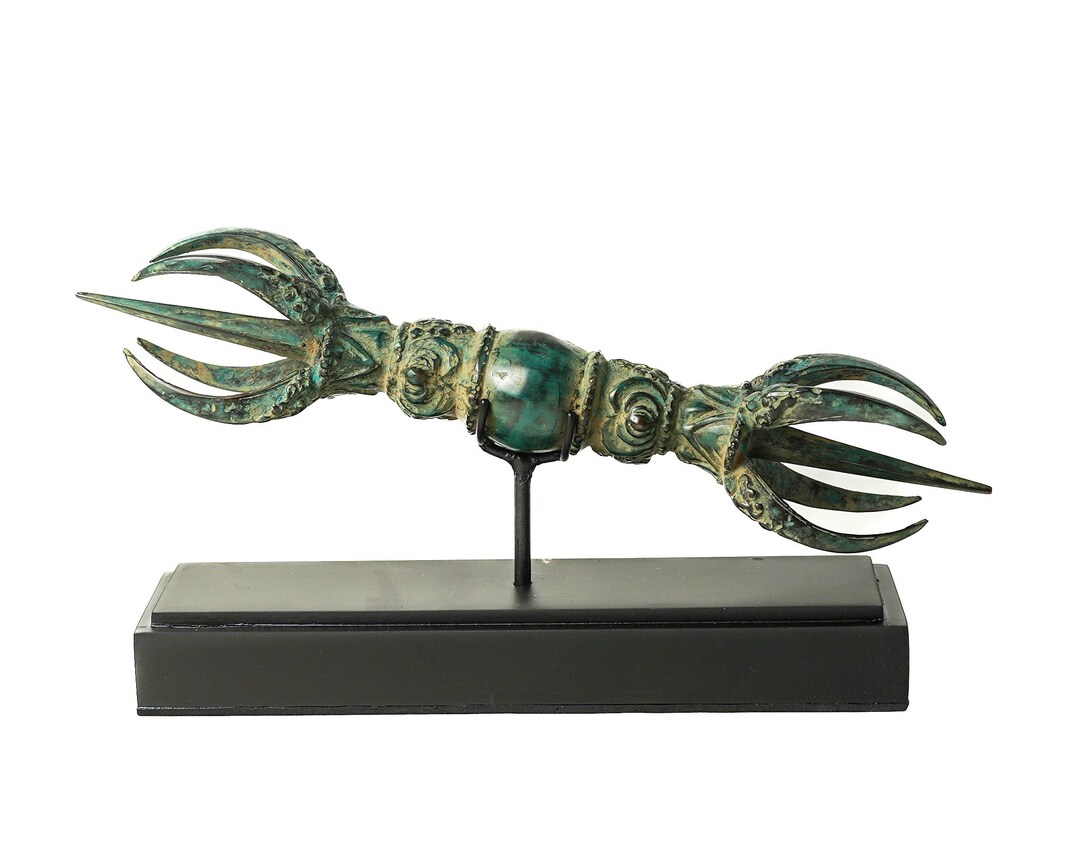 Vajra Dorje Thunderbolt Bronze Brass Statue 13 Inch / 33 Cm, Bajra ...