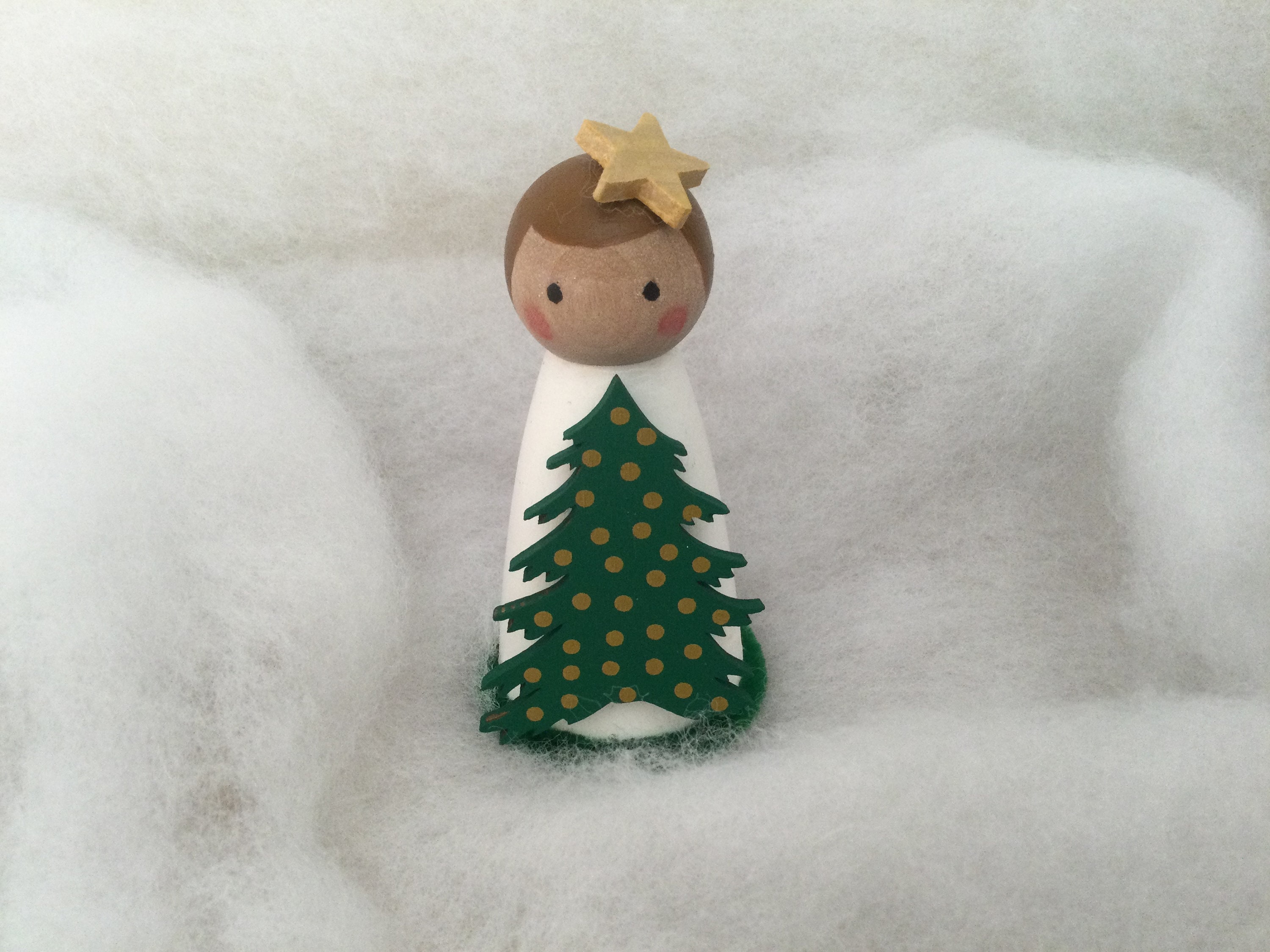 Christmas Peg Doll Decoration - Etsy