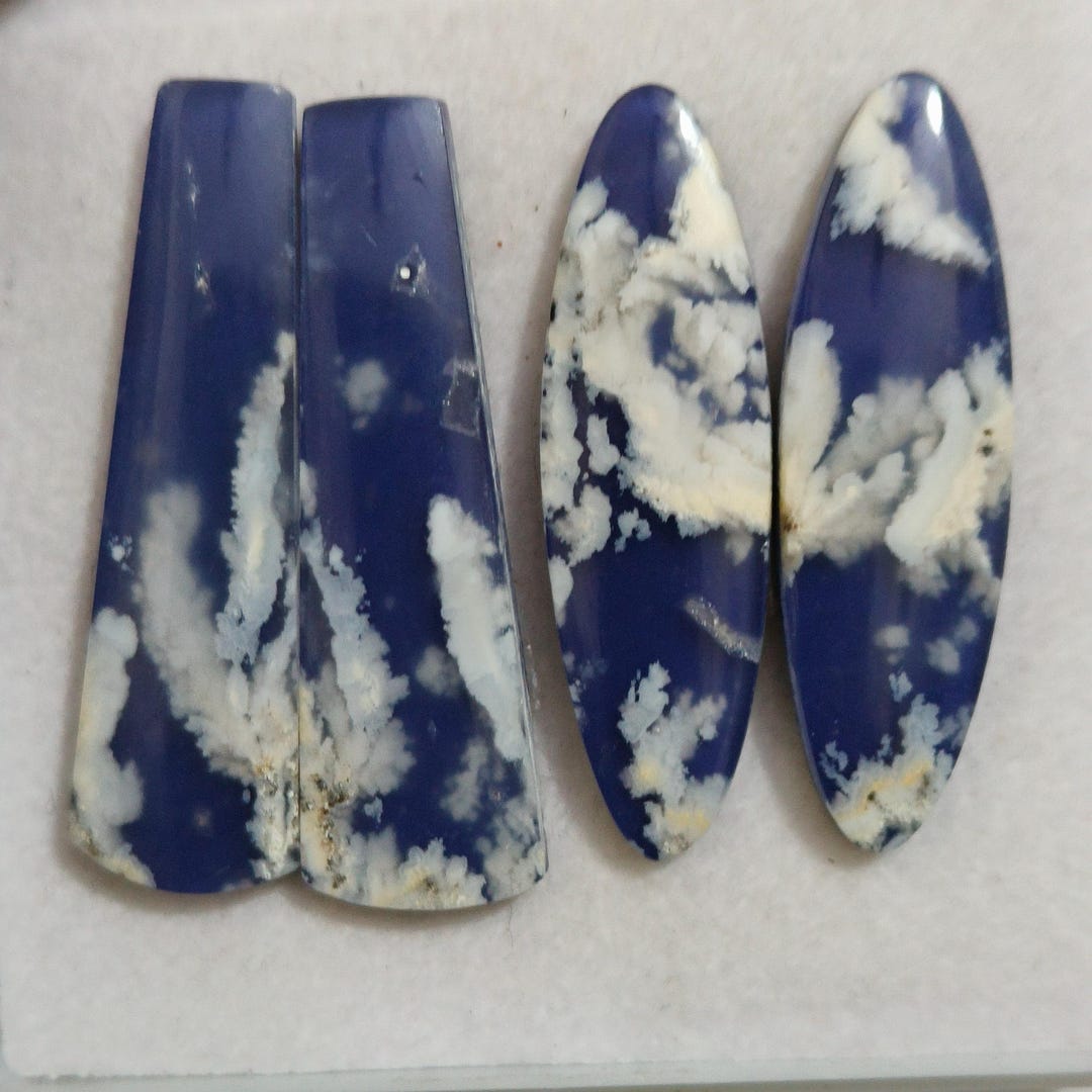 Natural Plum Agate Blue Doublet 2 Pair (like - Dark Weather) - Etsy