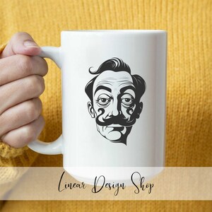 Salvador Dali Portrait, SVG Cut File, Salvador Dali Cricut, Salvador ...