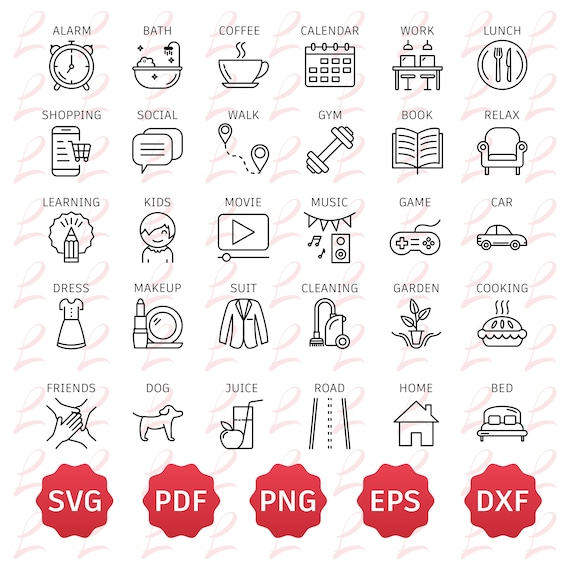 Daily Planner Icons Weekly Planner Icons Monthly Planner - Etsy