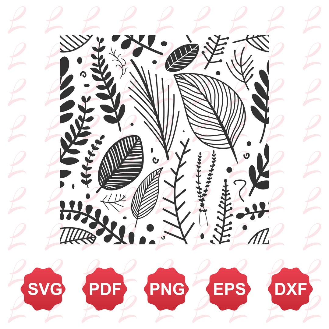 Botanical Leaves Seamless Pattern – Digital Print (svg, Png, Pdf, Eps ...