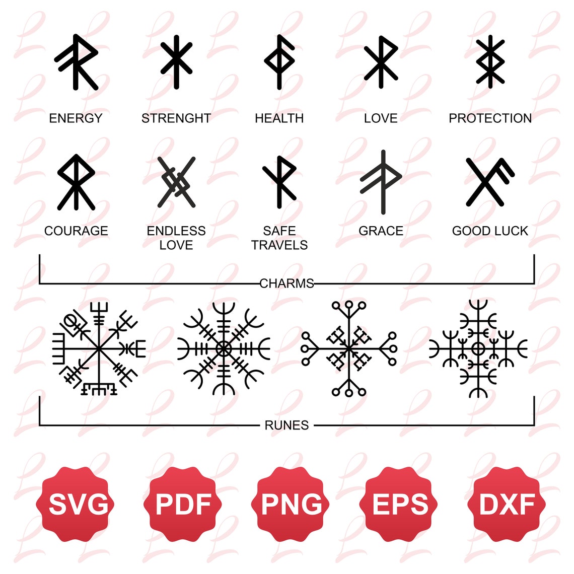 Paquete SVG de runas y símbolos vikingos Bindrunes Svg - Etsy España