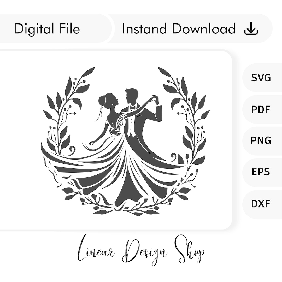 Bride and Groom Svg, Weddding Logo, Wedding Couple Svg, Wedding Favor ...