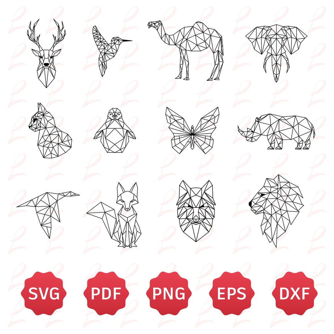 Geometric Animals Laser Cut Cricut Bundle Polygonal Animals - Etsy