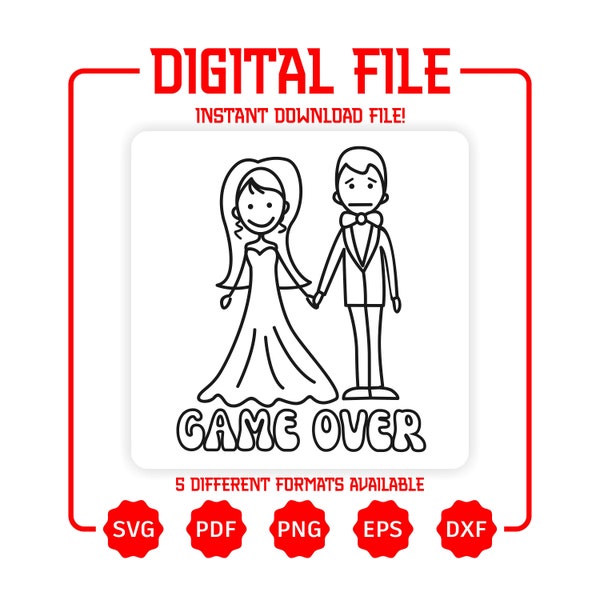 Wedding Game Over Couple Svg - Etsy