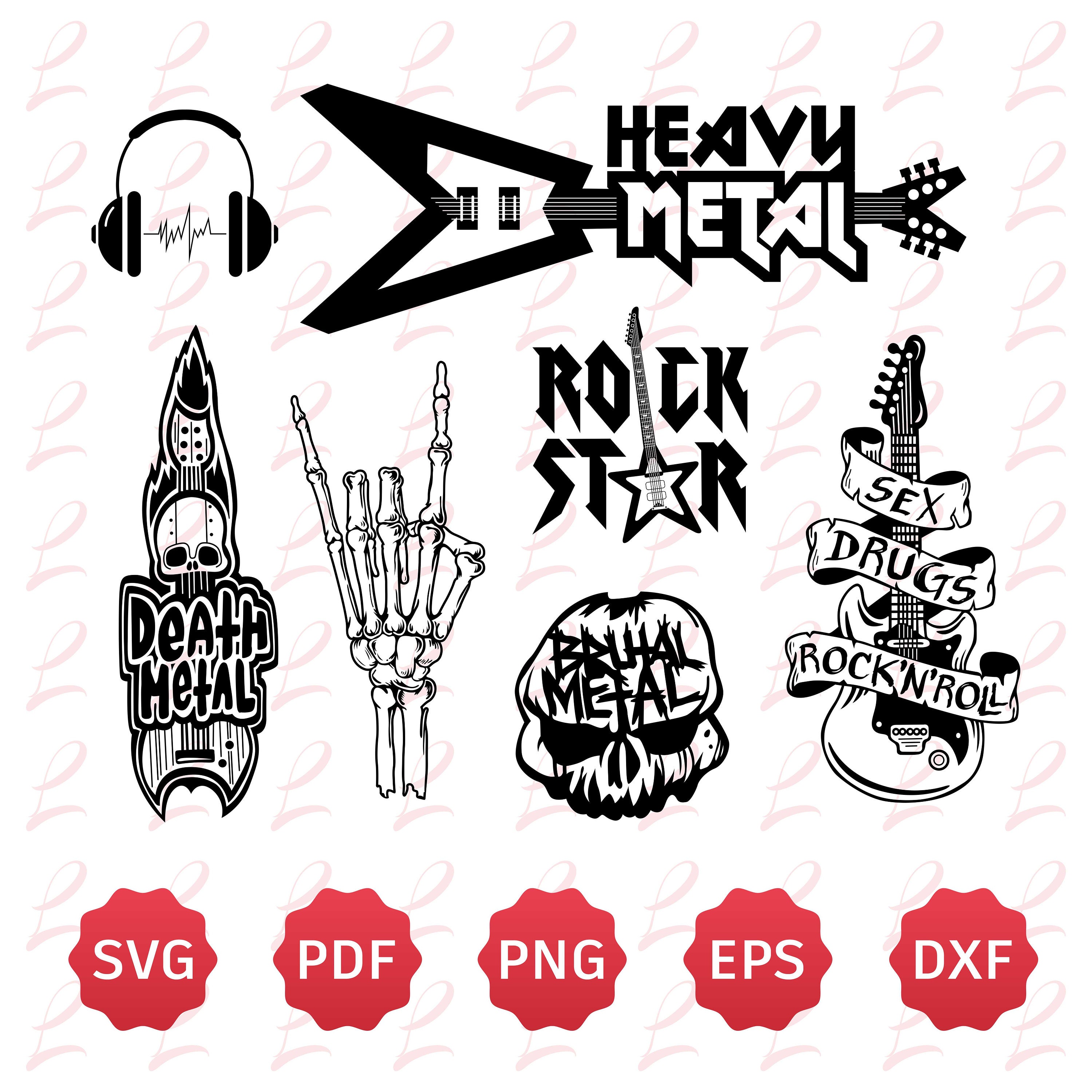 Rock N Roll SVG Bundle Rock Cricut Rock N Roll Clipart - Etsy