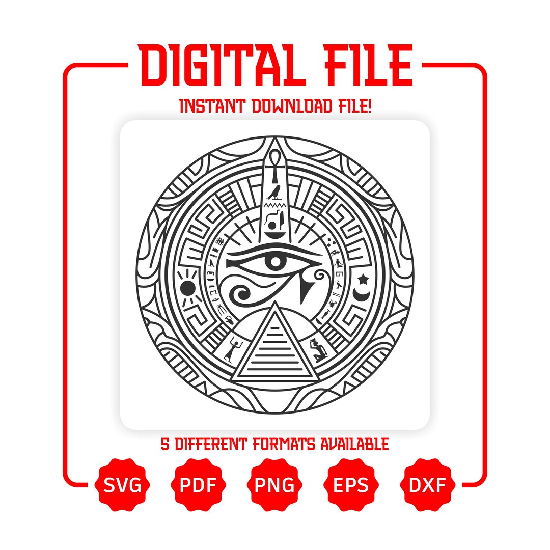 Eye of Ra SVG: Egyptian Symbols Clipart, Ankh Cross (digital Download ...