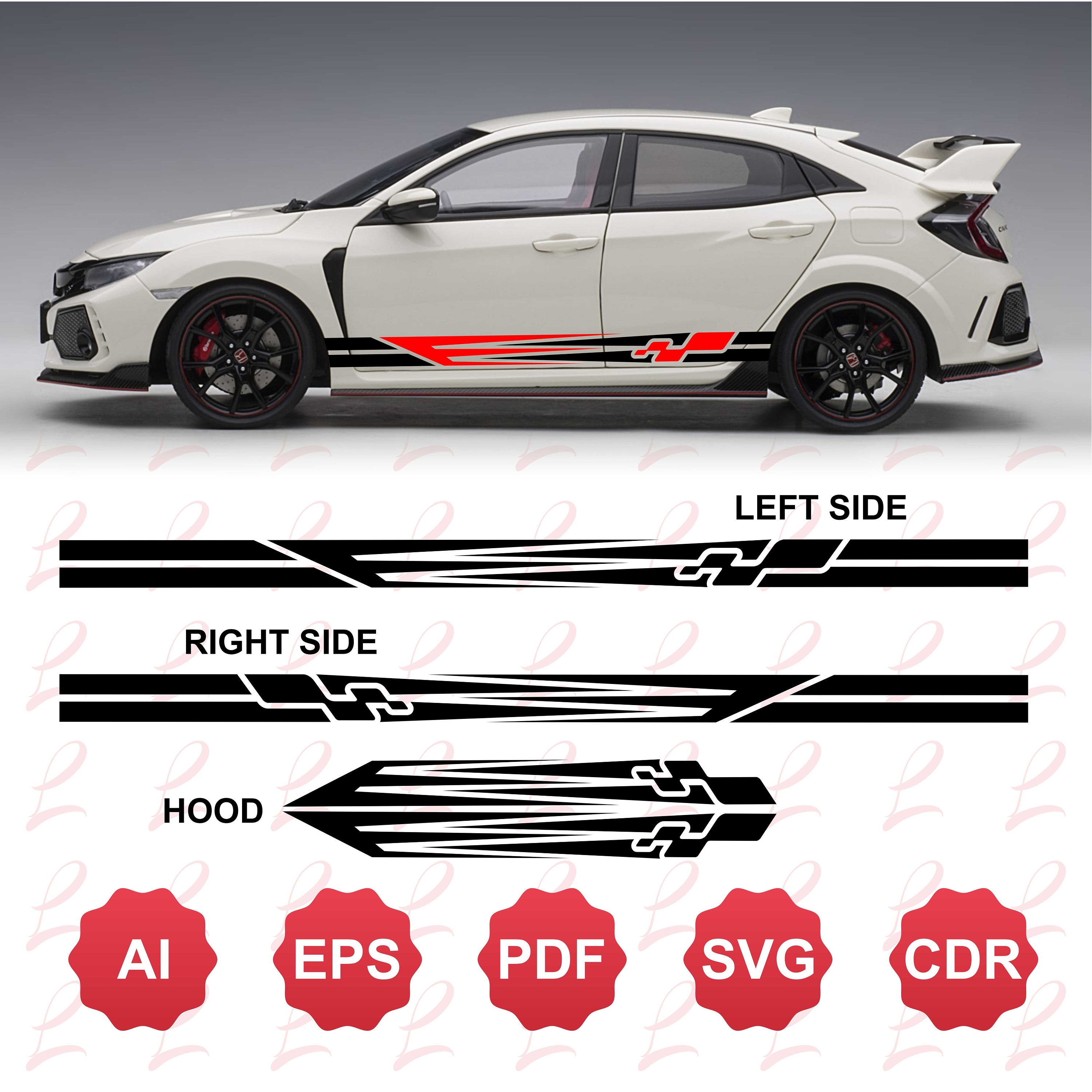 Car Sport Side Stripes Vinyl Decals for Car Lovers Racing - Etsy