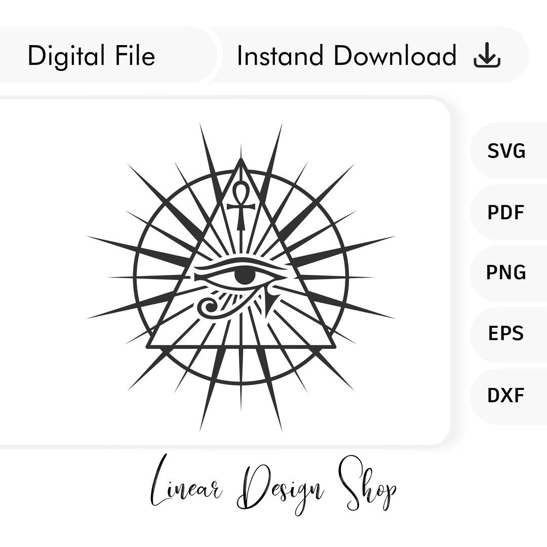 Eye of Ra Svg Egypt Symobls Clipart the Ankh Cross Svg Egypt Pyramit ...